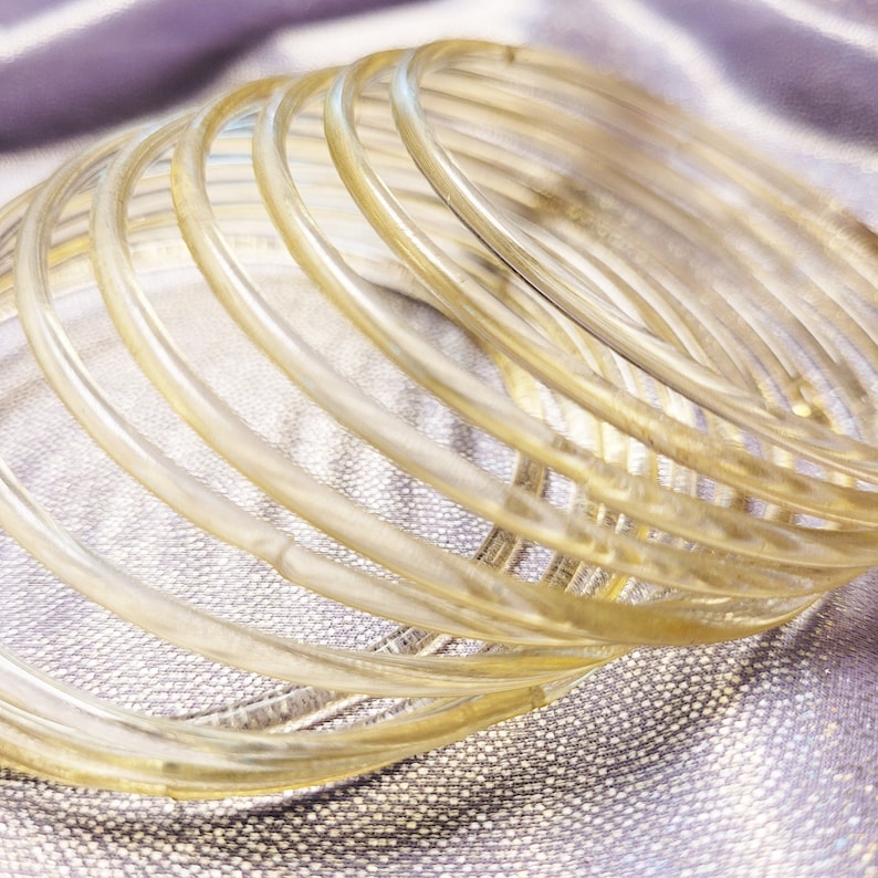 Size 2-10 ML - GLASS Bangles: Plain Transparent Paint Style - 12 Pieces ...