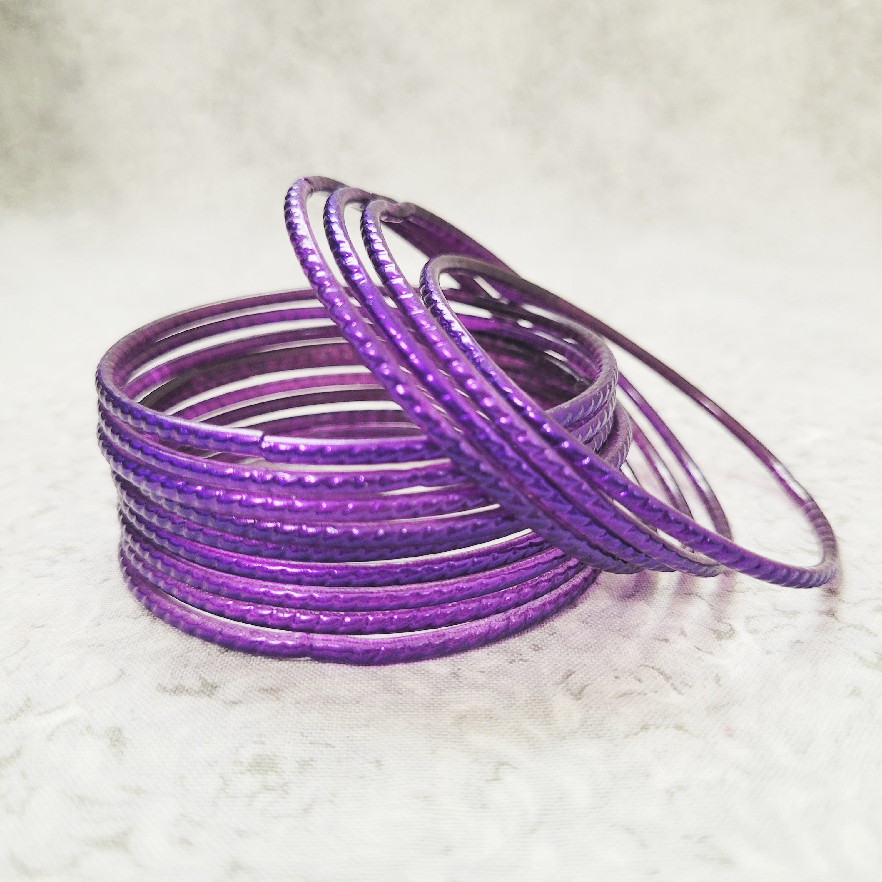 GLASS Bangles: Plain Opaque Paint Style Textured Size 2-6 Small 12 ...