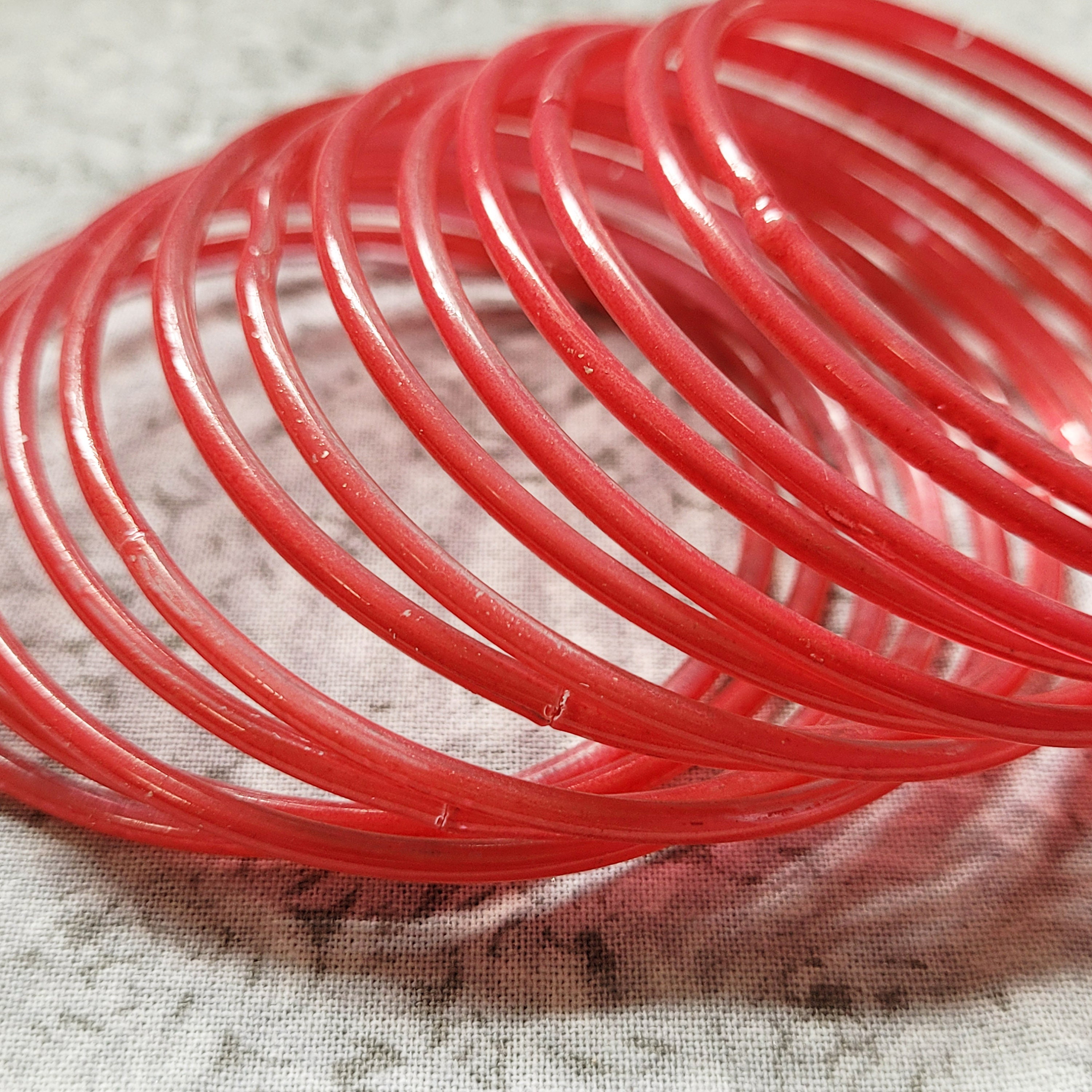 Size 2-10 ML - GLASS Bangles: Plain Opaque Paint Style - 12 Pieces 1 ...