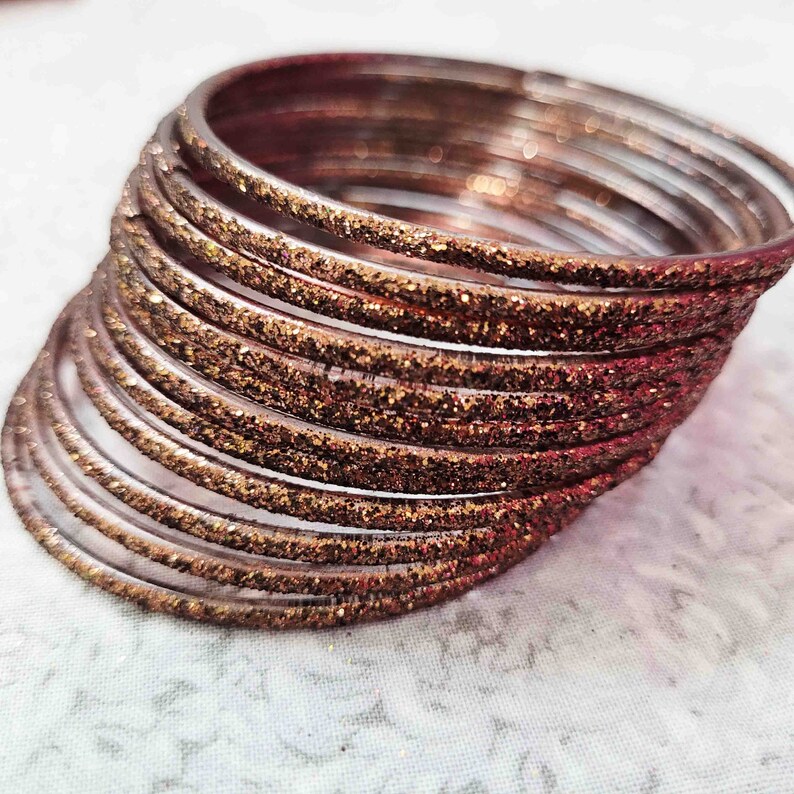 Size 2-10 ML - GLASS Bangles: Sparkling Glitter Bangles - 12 Pieces 1 ...
