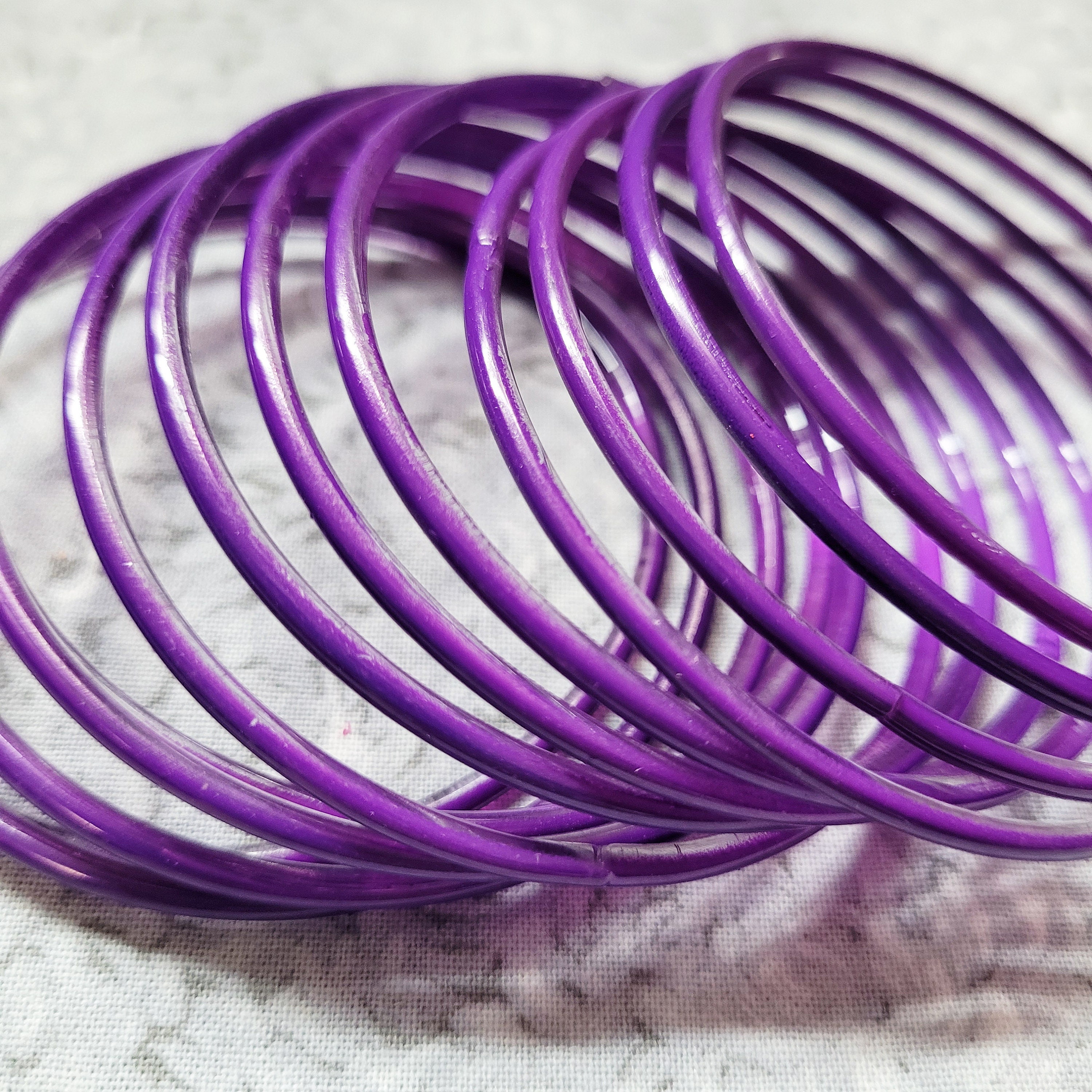 Size 2-10 ML - GLASS Bangles: Plain Opaque Paint Style - 12 Pieces 1 ...
