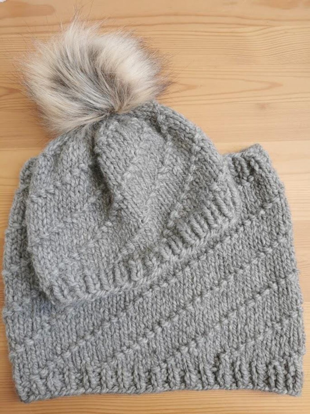 Woolen Knitted Set: Hat and Snood, Natural , Handmade by Me, Wool and ...