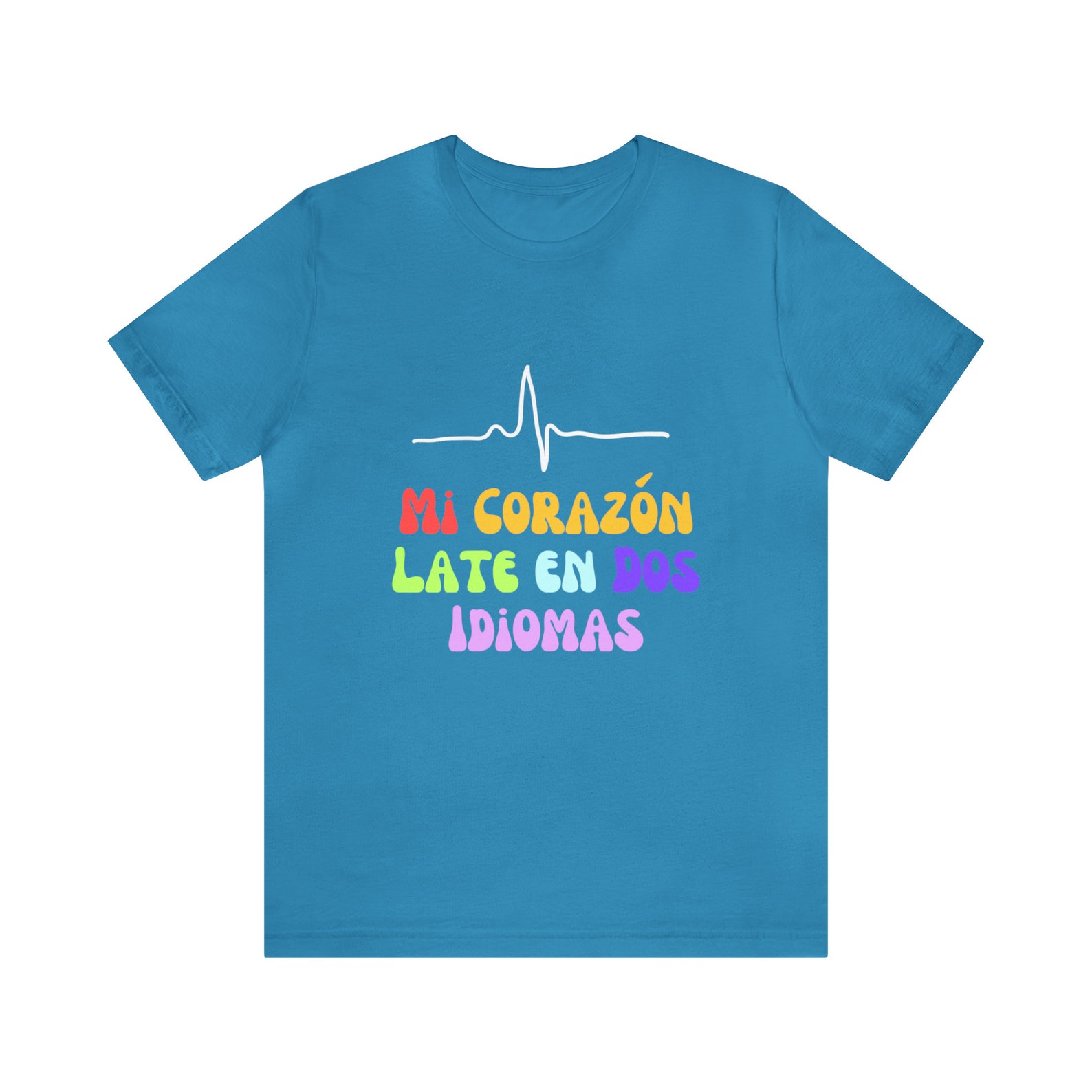 Spanish Teacher Shirt Mi Corazón Late En Dos Idiomas T-shirt Back to ...