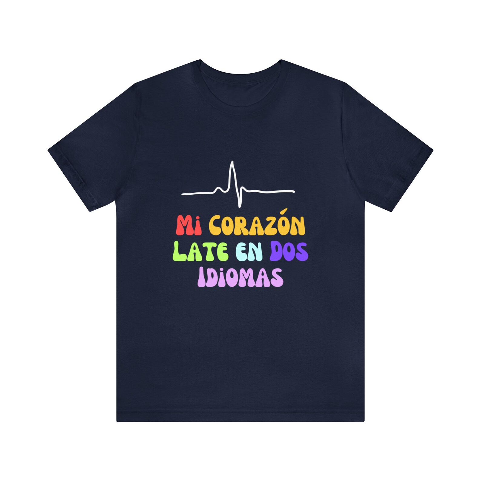 Spanish Teacher Shirt Mi Corazón Late En Dos Idiomas T-shirt Back to ...