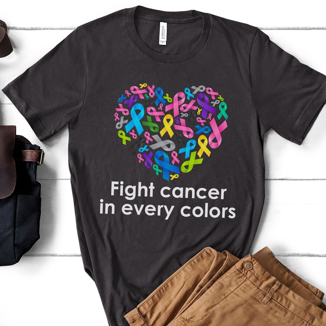 Fight Cancer in Every Colors Shirt Breast Cancer Gift Cancer Fighter ...