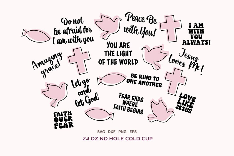 Christian Bible Verse SVG Wrap, No Hole Cold Cup 24oz Svg, Jesus Quotes ...