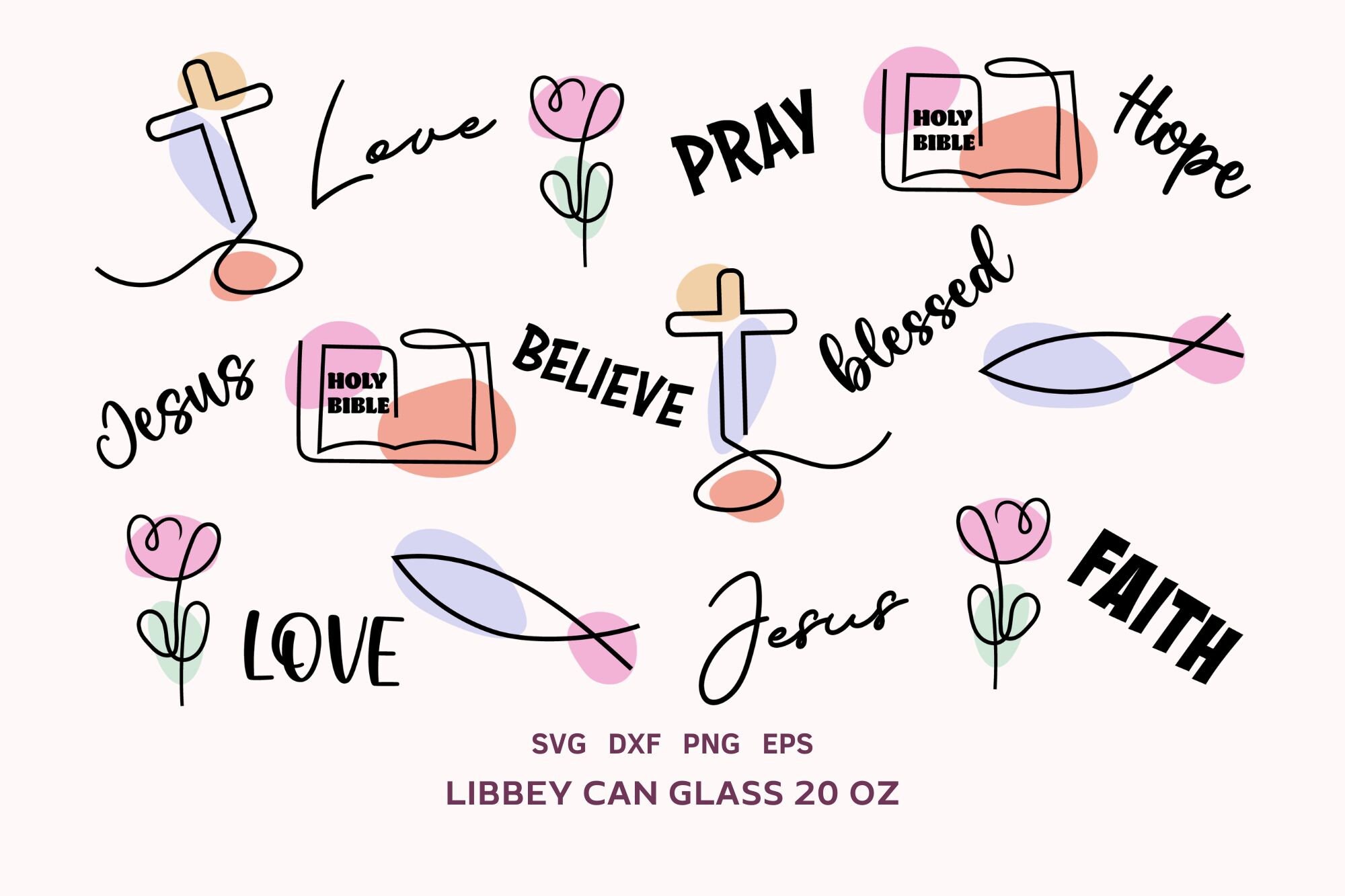 Jesus Love SVG Wrap Inspirational 20 Oz Libbey Can Glass Svg - Etsy