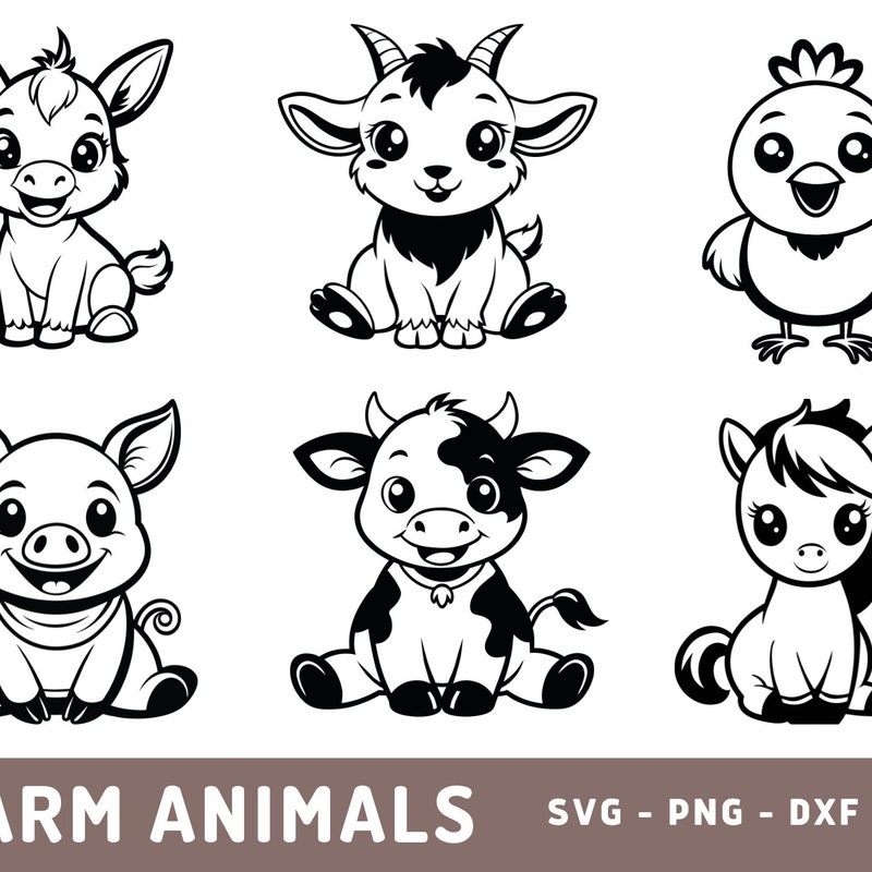 Farm Animals Svg - Etsy