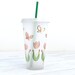 SPRING BUTTERFLY Cold Cup SVG, Tulip No Hole Venti Cold Cup 24oz Svg ...