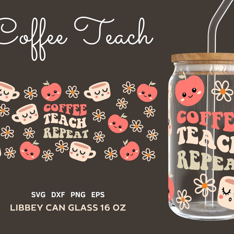 Teacher Coffee Svg - Etsy