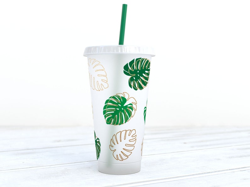 MONSTERA SVG COLD Cup 24oz No Hole Svg Files for Cricut & - Etsy