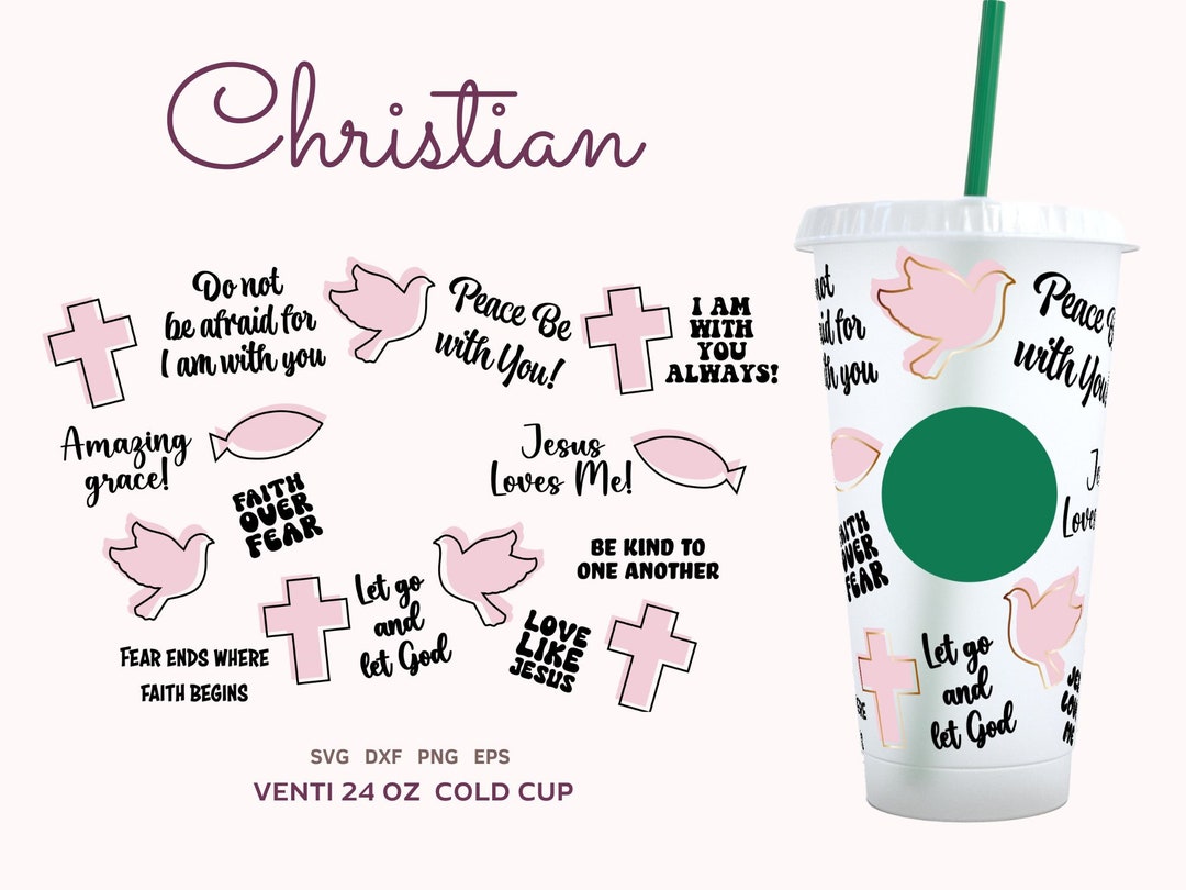 Christian Bible Verse SVG Wrap, Venti Cold Cup 24oz Svg, Jesus Quotes ...