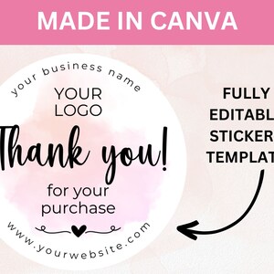 Thank You Sticker Template, Digital Gracias Adhesivo Template, Thank ...