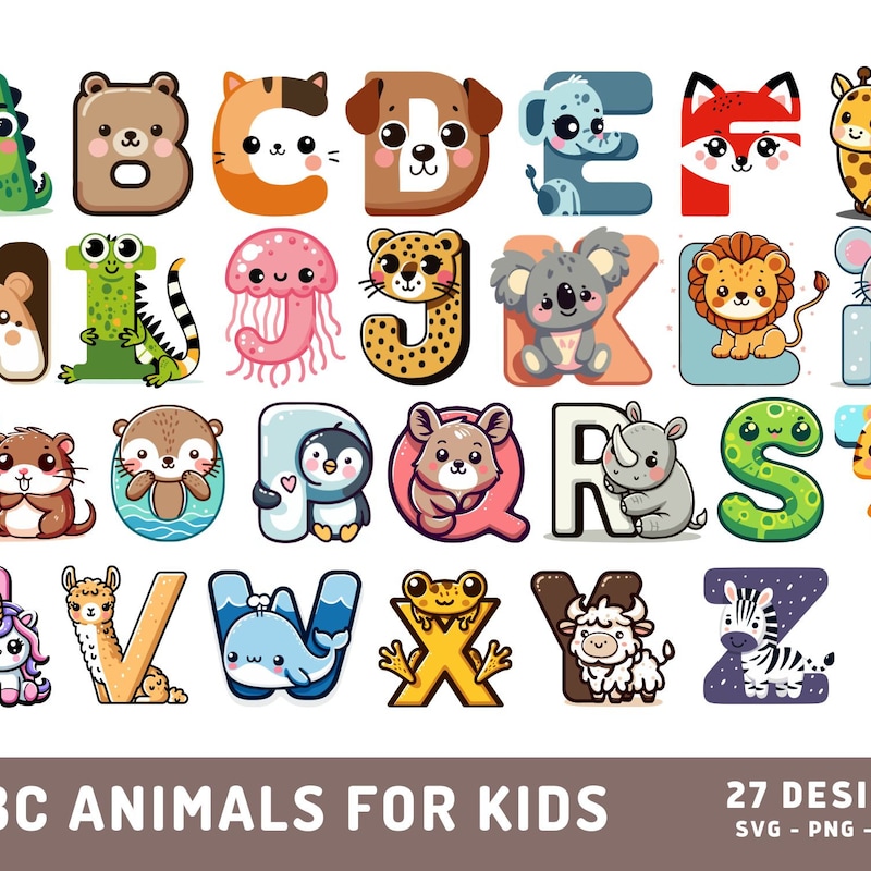 Animal Alphabet - Etsy