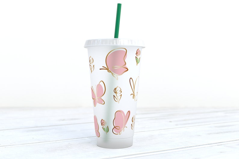 24oz BUTTERFLY COLD Cup SVG Tulip No Hole Venti Cold Cup Svg - Etsy