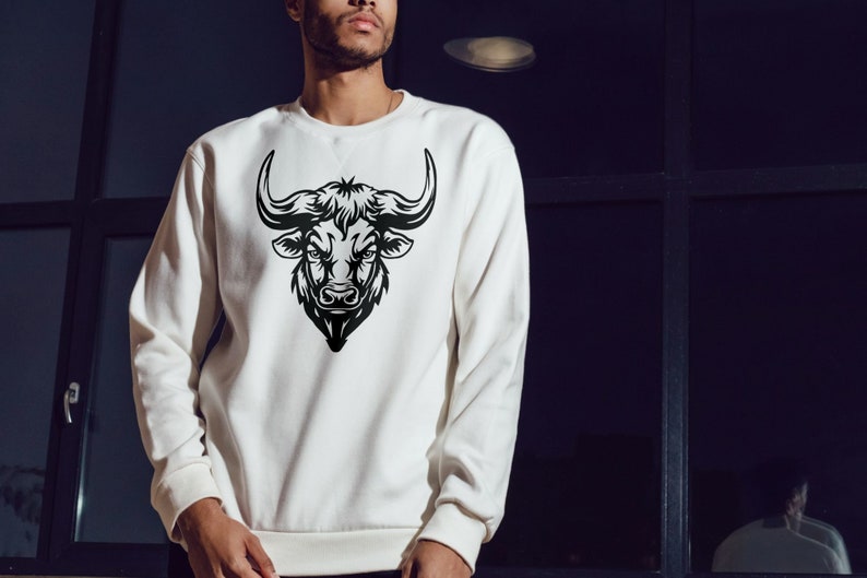 Bull Head Bundle Svg, Highland Cow Design, Bull Tattoo Template, Cool ...