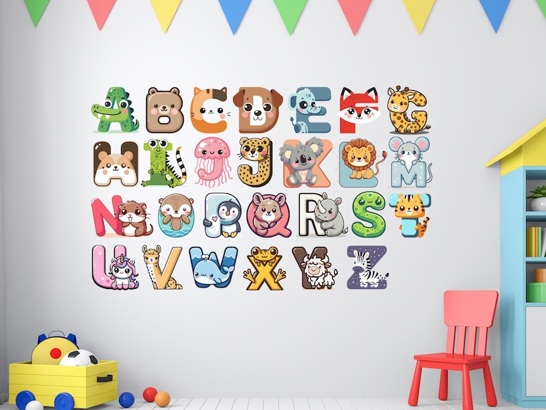 Kids Animal Alphabet SVG, Cute ABC Png, Nursery Animal Letters Clipart ...