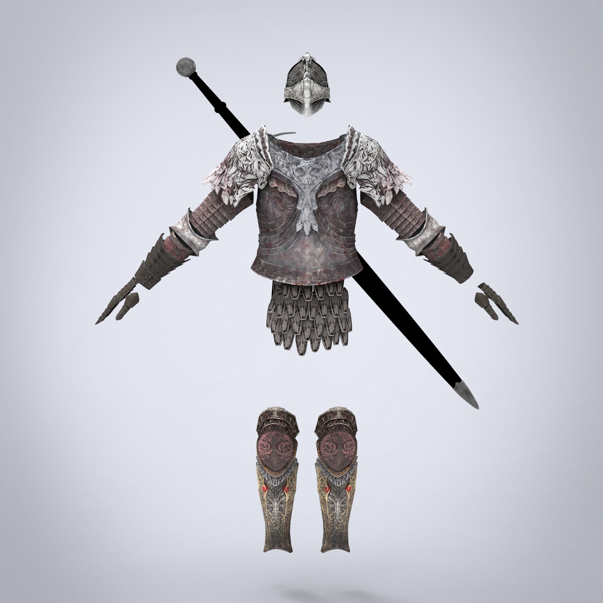 Rage Wolf Full Wearable Armor With Helmet and Sword Template for EVA ...