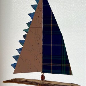 Driftwood Sailboats, Hanging Ornaments Lace/nautical Charts/linen Sails ...