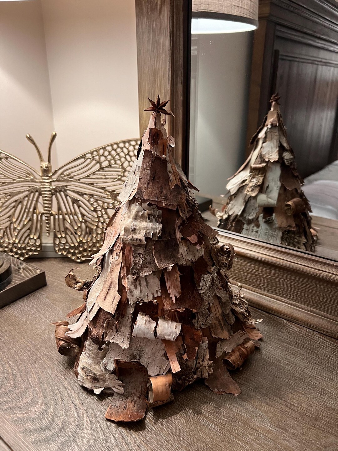 Birch Bark Trees Natural Decoration or Gift, Woodland Christmas Tree ...