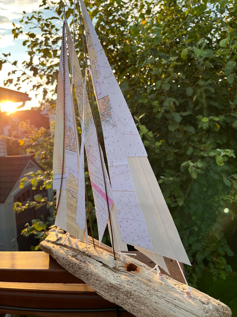 Driftwood Sailboat Art sea Dancer Nautical Decor Natural Display for ...