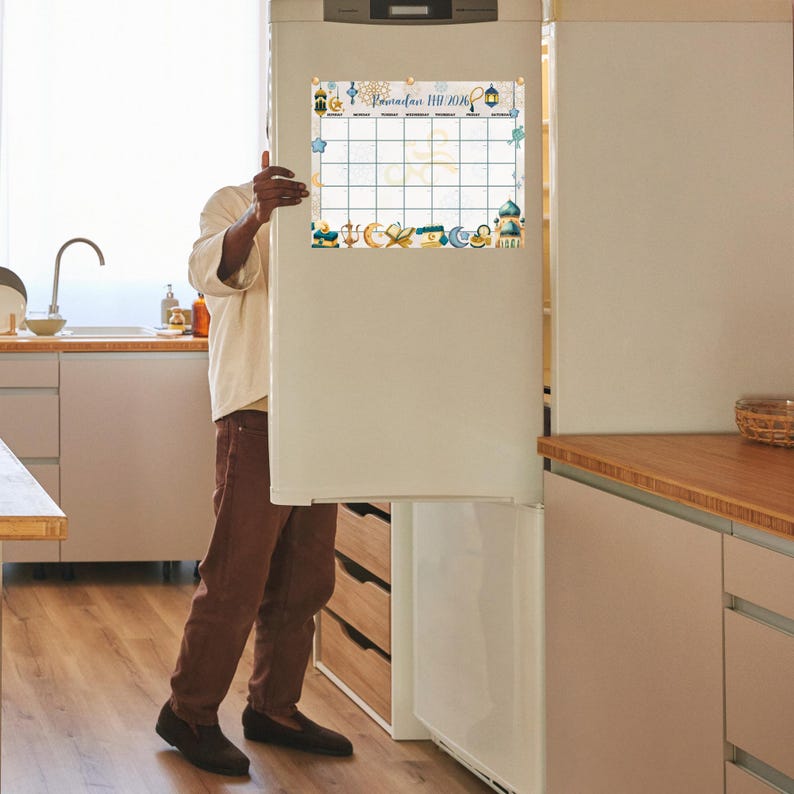 Editable RAMADAN Calendar 2026, Cute Blue Ramadan Calendar Planner ...