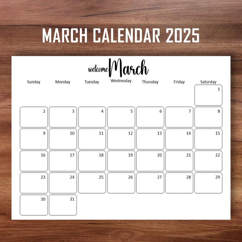 March 2025 Calendar - Etsy