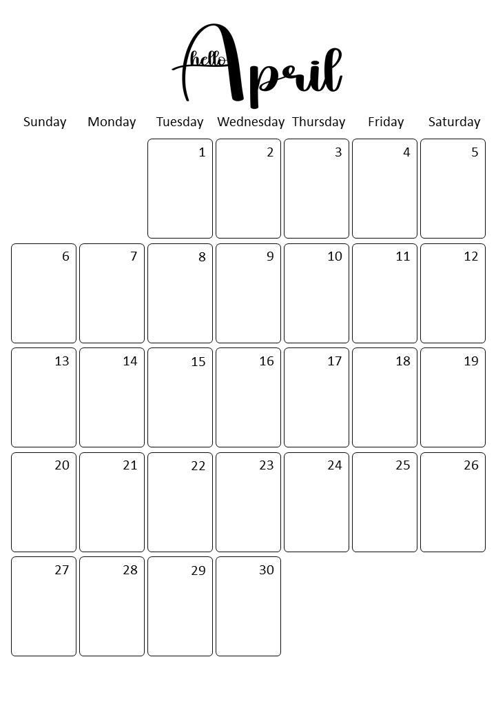 EDITABLE April 2025 Calendar, Printable Fillable Calendar 2025 ...