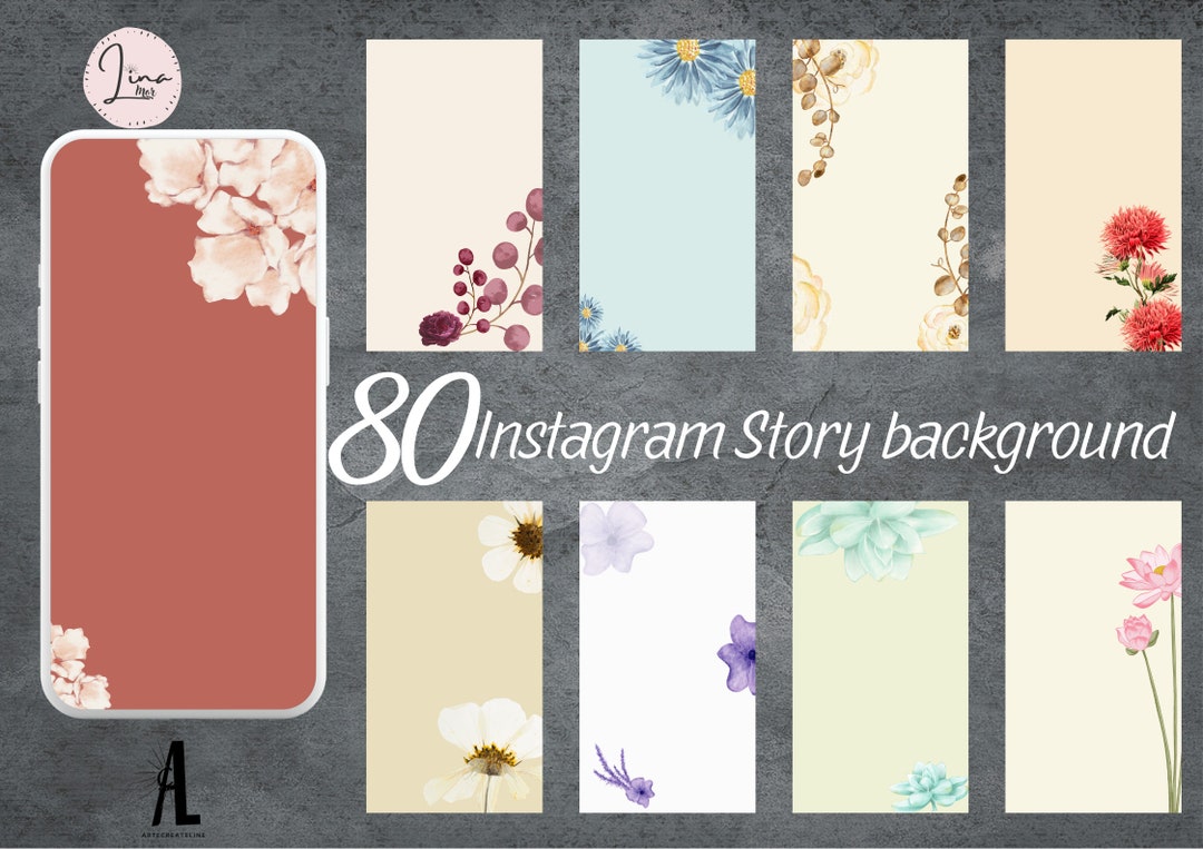 80 Instagram Story Background, Watercolor Insta Story Background ...