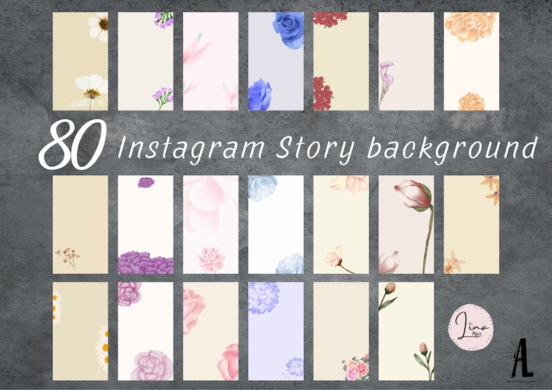 80 Instagram Story Background, Watercolor Insta Story Background ...