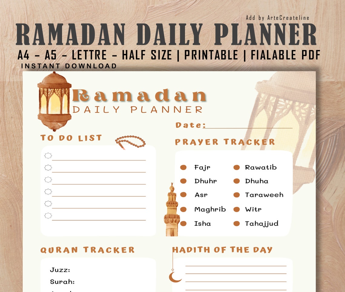 Ramadan Planner 2024, Muslim Daily Planner, Prayer Quran Tracker ...