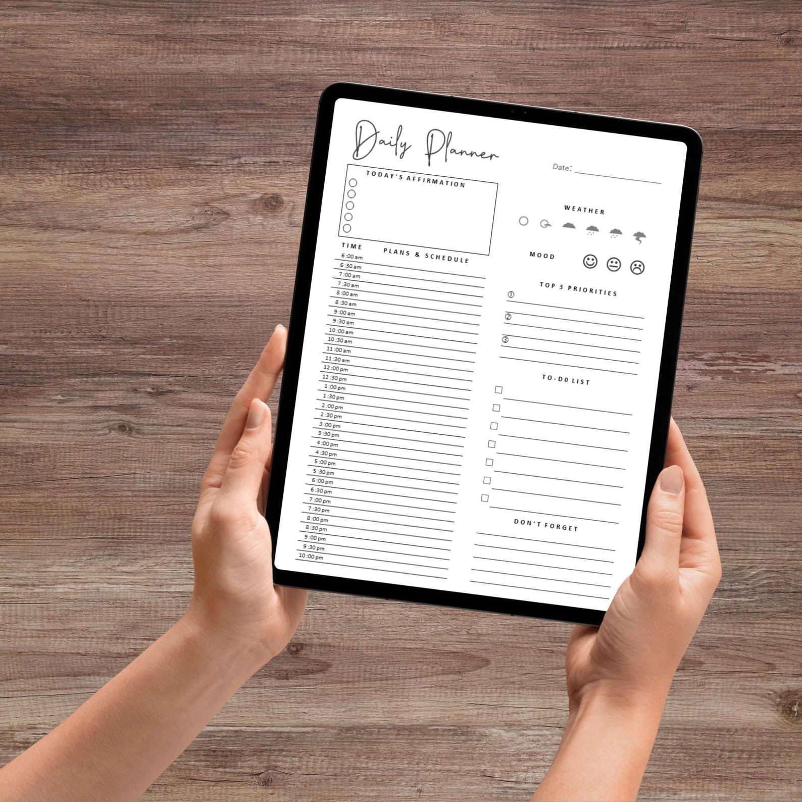 Daily Planner, Printable Productivity Daily Planner, Daily Organizer ...