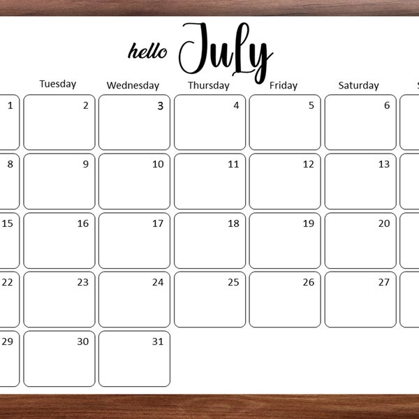 July 2024 Calendar - Etsy