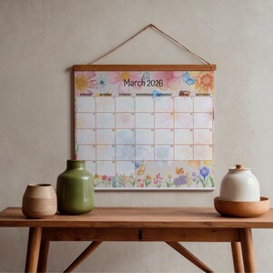EDITABLE March 2026 Calendar, Hello Spring Flowery Calendar, Printable ...