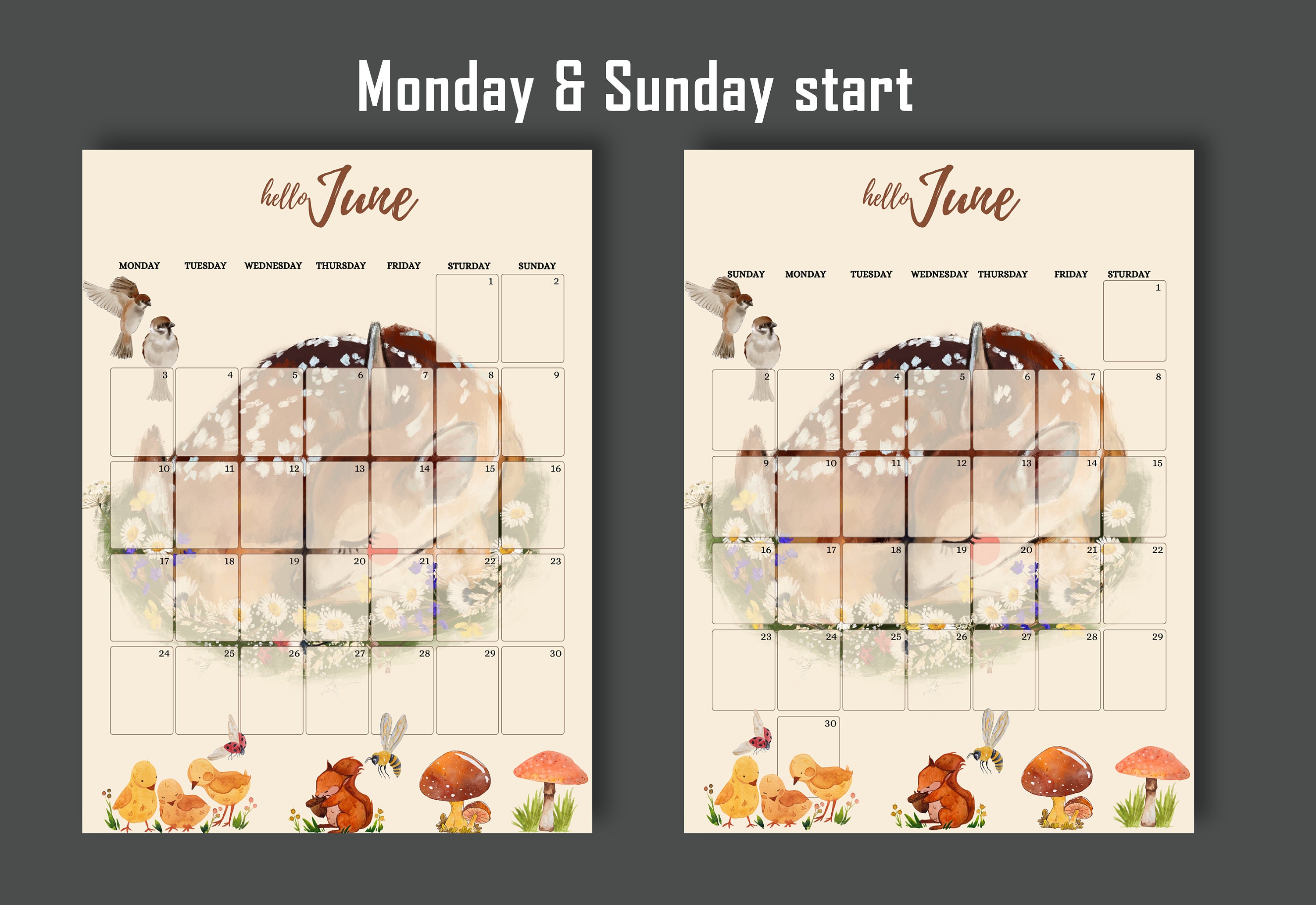 EDITABLE June 2024 Printable Calendar, Summer Planner, Printable ...