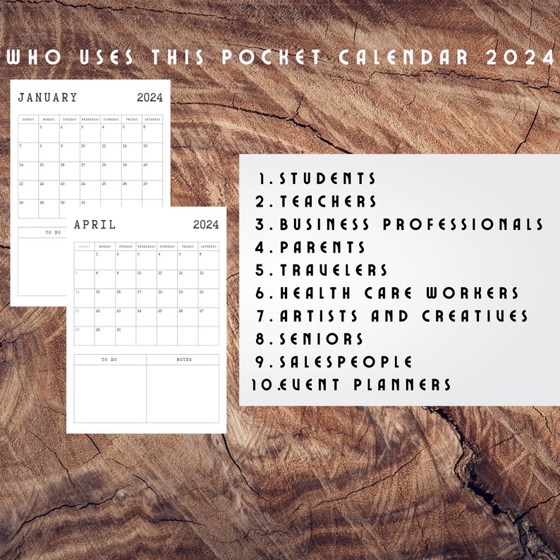 2024-2025 Pocket Calendar: Mini Printable Pocket Planner for Easy ...