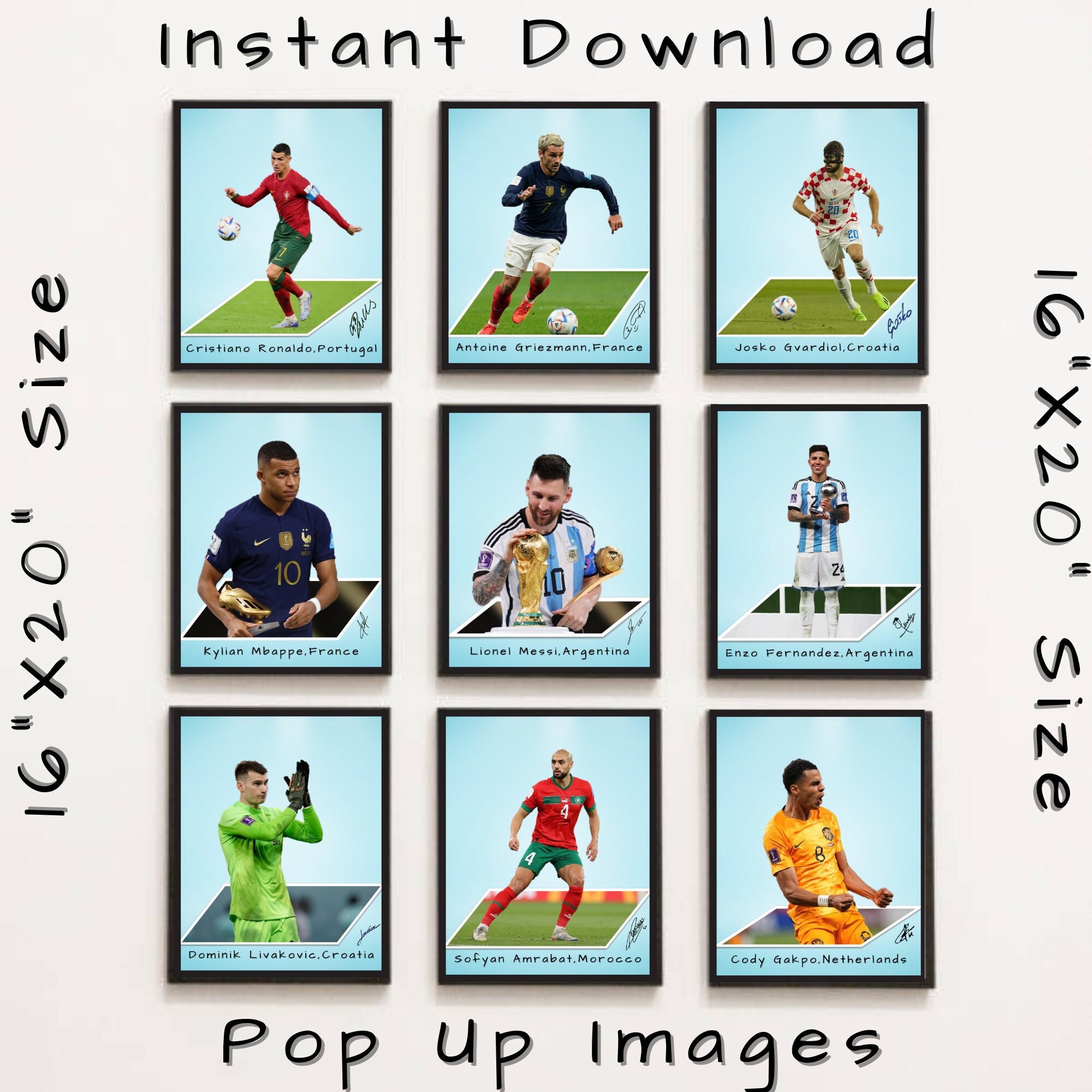 FIFA World Cup 2022 Soccer Player Wall Art,pop Out Wall Art Messi ...