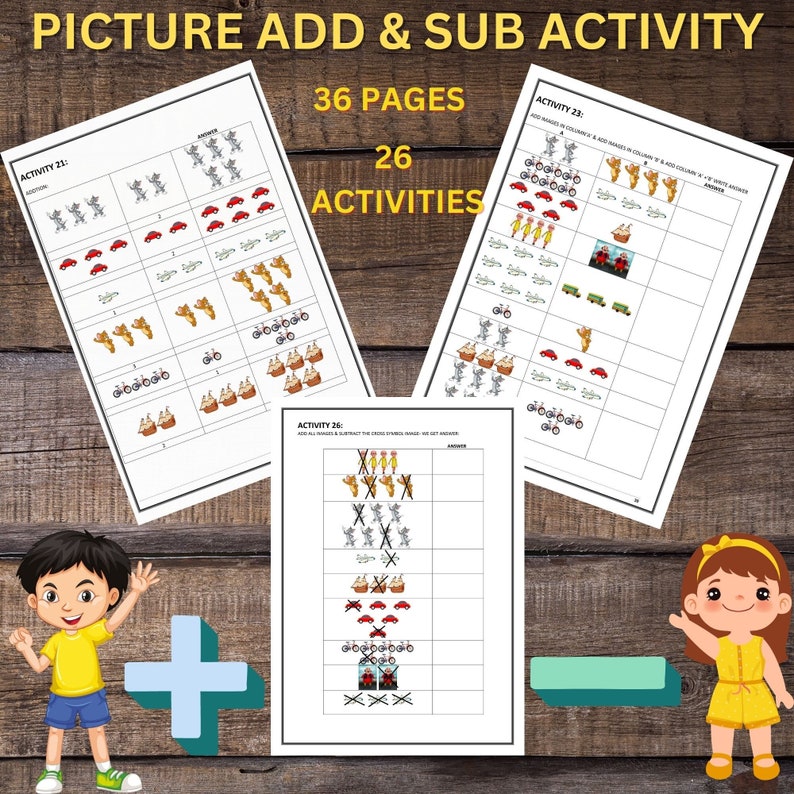 Printable Addition Activities for Kids - Etsy