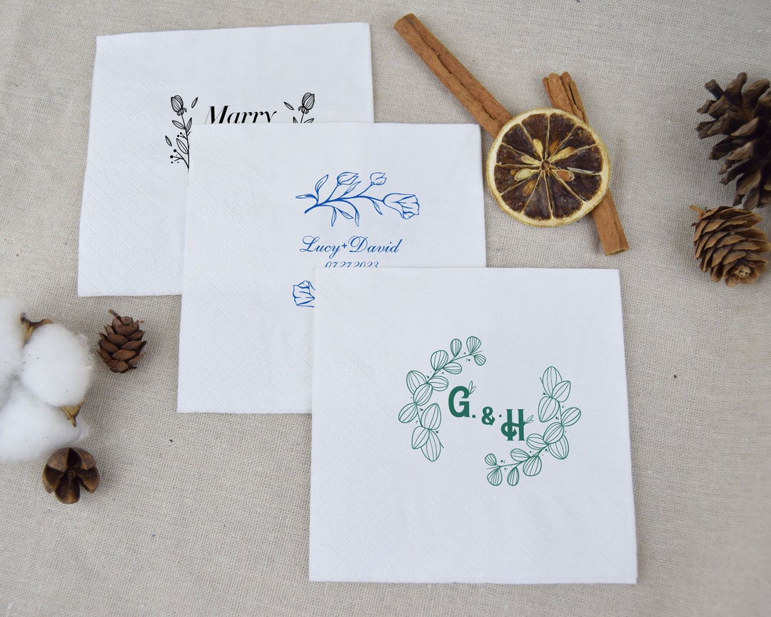 Personalized Napkins Personalized Napkins Wedding Personalized Cocktail ...