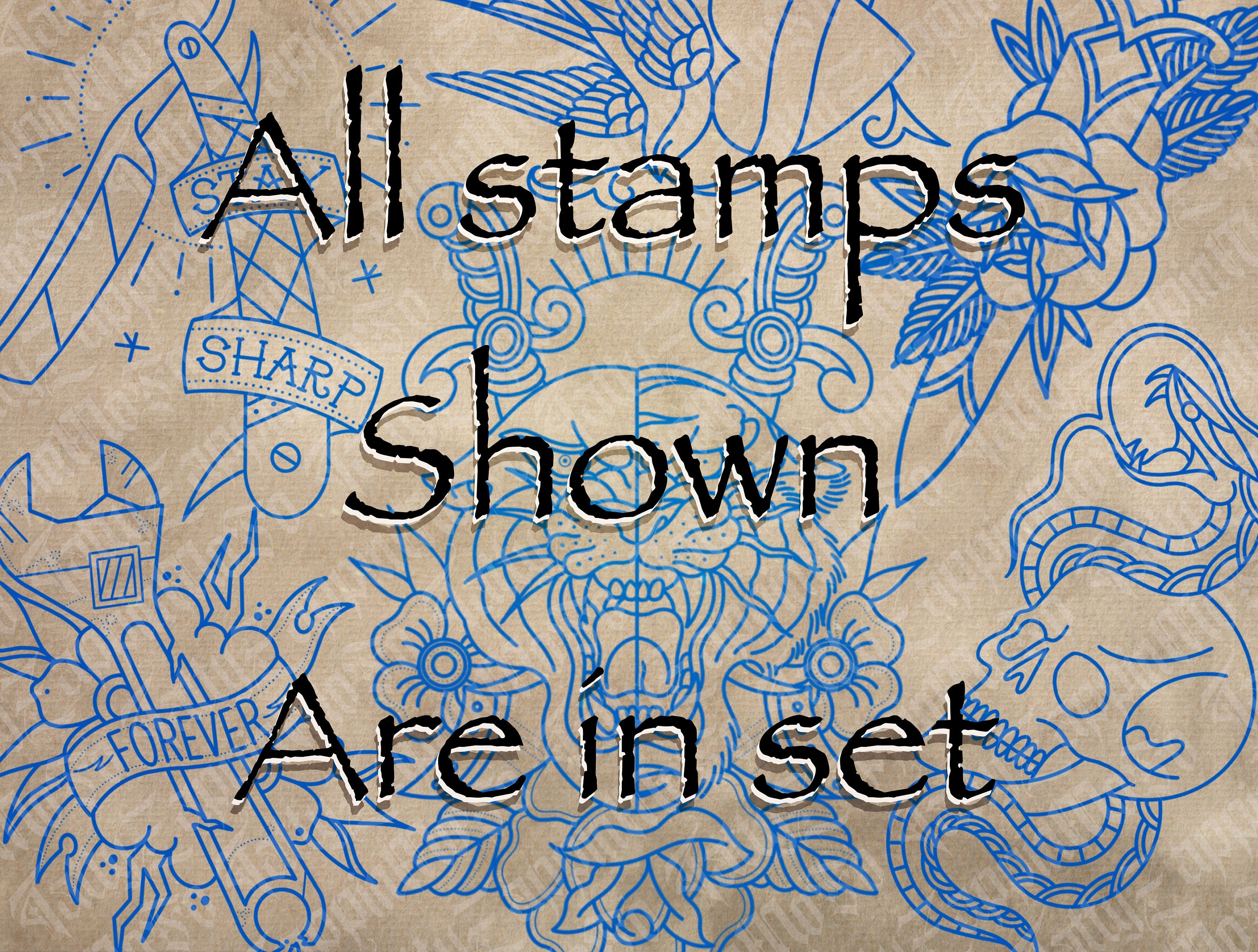 50 American Traditional Reference Stamps Volume #1. for Procreate - Etsy