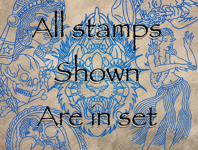 50 American Traditional Reference Stamps Volume #2 for Procreate - Etsy