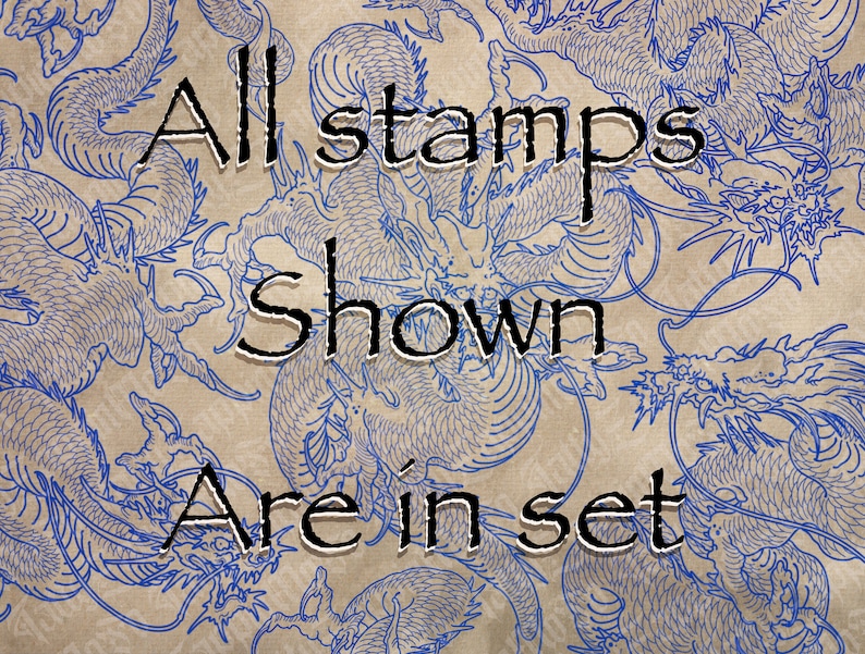 50 Asian Dragon Reference Stamps for Procreate Vol#1 - Etsy