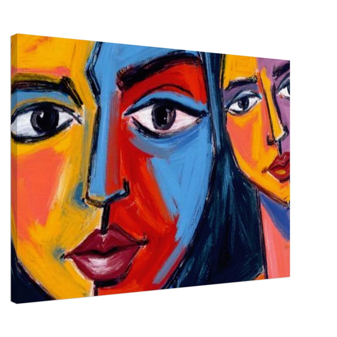Cubist Faces Canvas Print, Modern Abstract Wall Art - Etsy