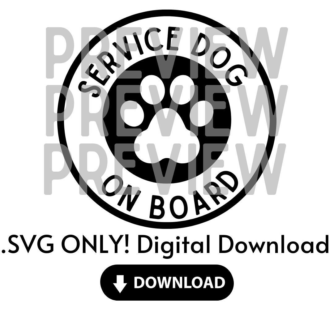 Service Dog on Board .SVG and .PNG for Cricut - Etsy Australia