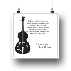 Embrace Me Poem Digital Printable Art Print, Rena Aliston, Wall Art ...