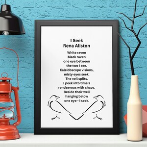 Gothic Poem Art Print "i Seek" by Rena Aliston (digital Download) - Etsy
