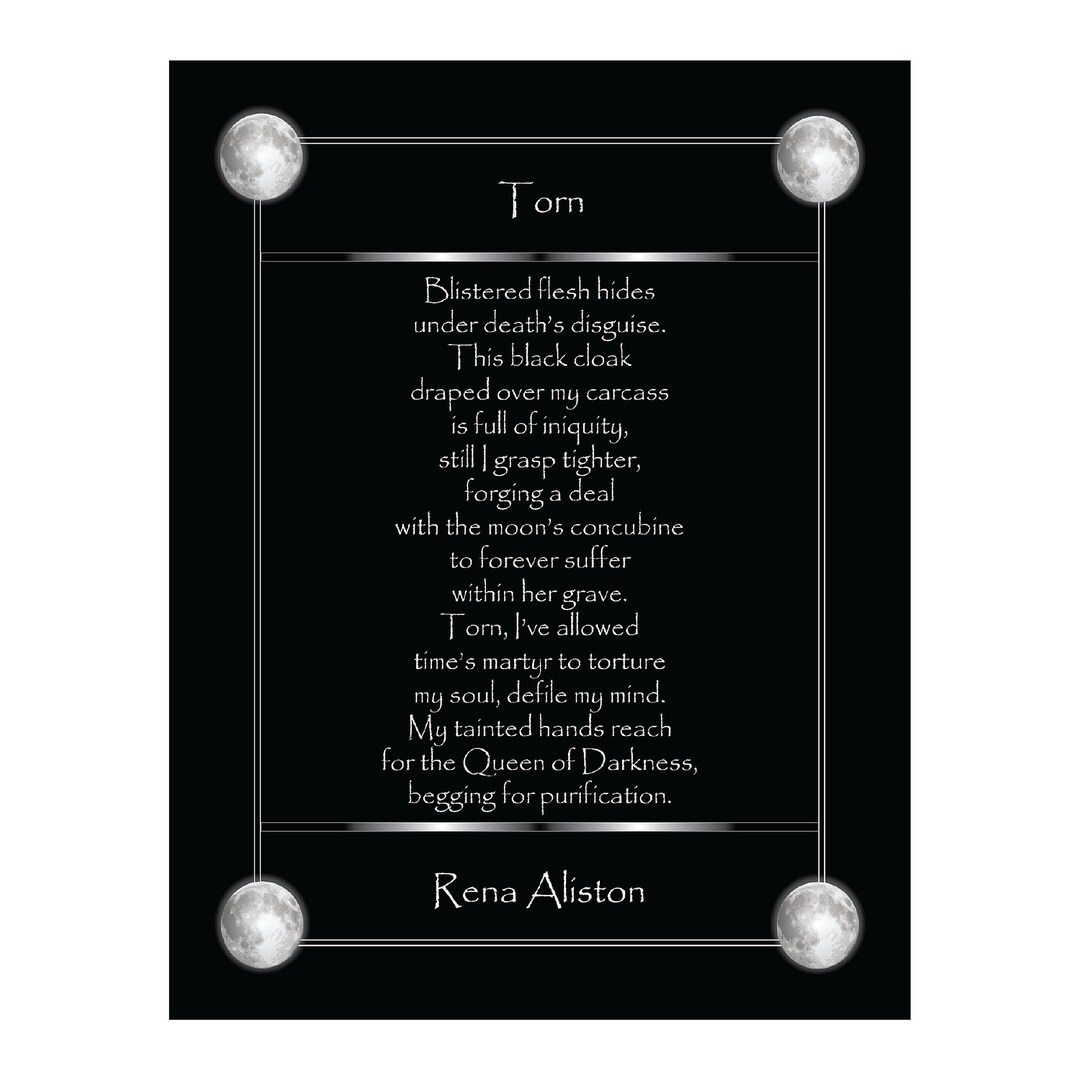Torn Dark Poem Digital Printable Art Print, Rena Aliston, Wall Art ...