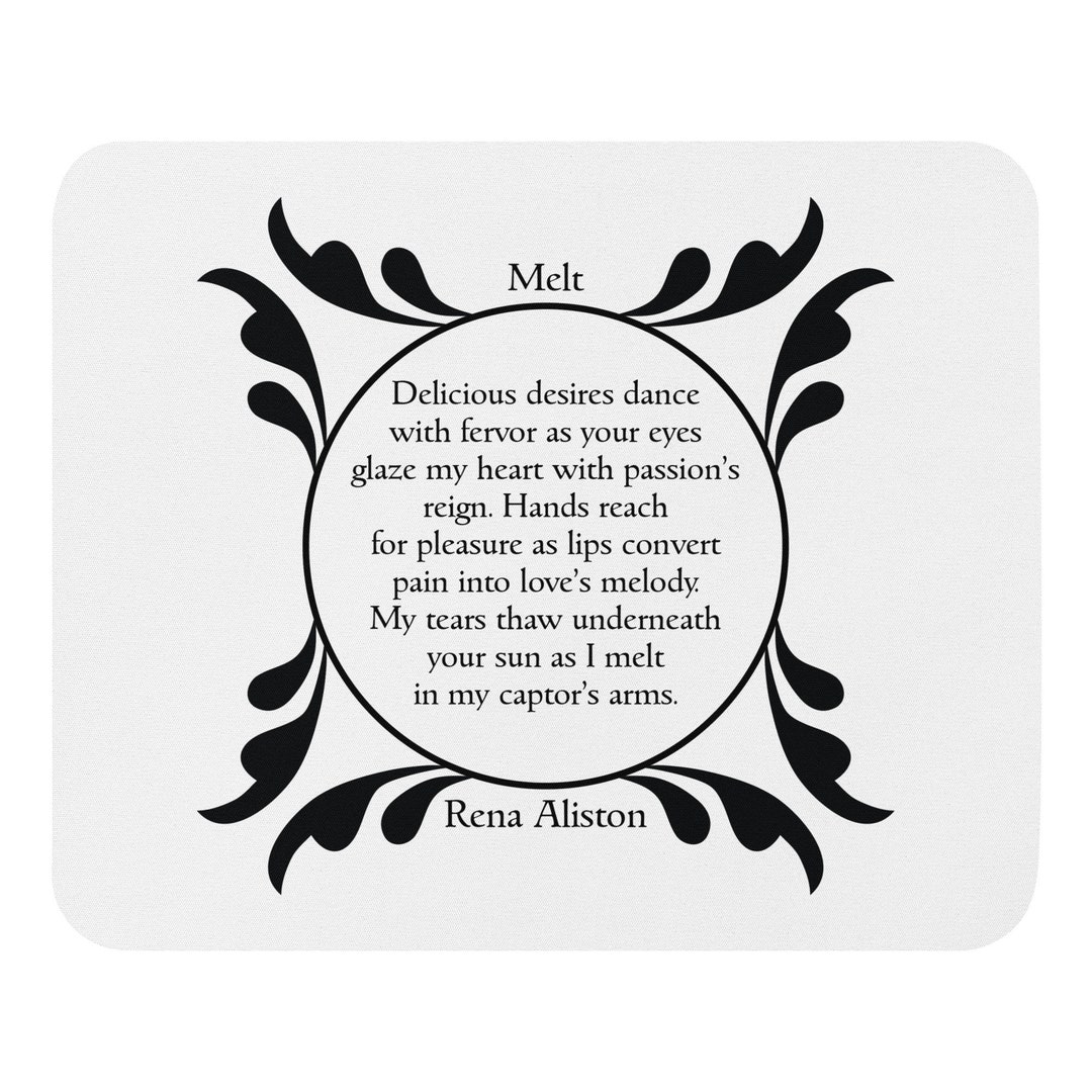 Melt Poem White Mouse Pad, Rena Aliston, Poetry, Office Decor, Desk ...