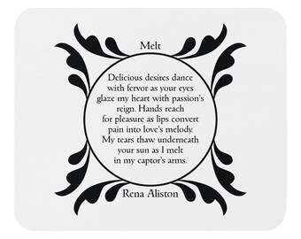 Astral Poem White Stars Blue Mouse Pad, Rena Aliston, Poetry, Office ...