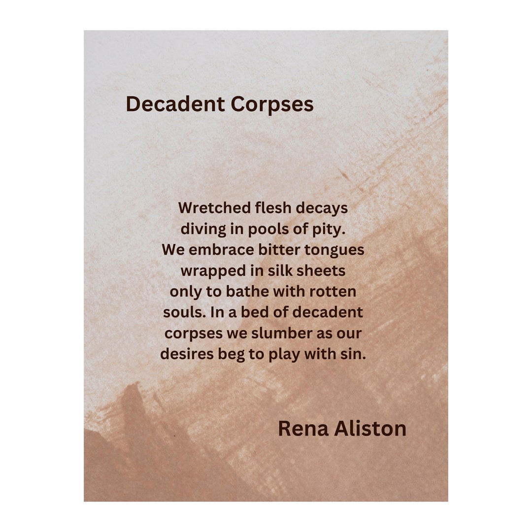 Gothic Poem Art Print "decadent Corpses" by Rena Aliston (digital ...